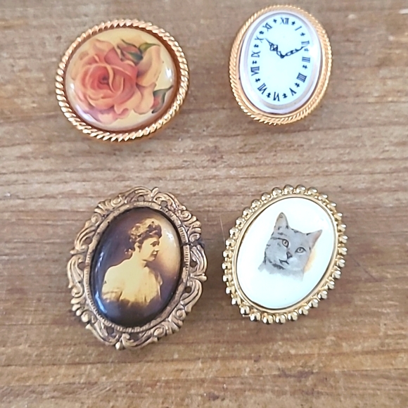 nony | Other | Vintage Nony New York Button Covers Lot 4 Cat Rose Clock ...